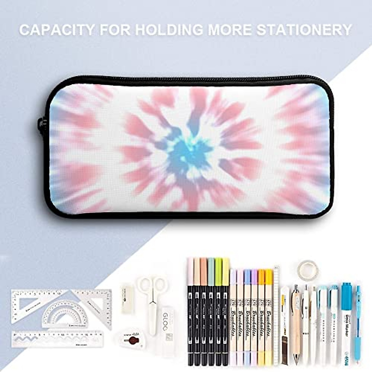 Transgender Color Tie Dye Pencil Case Makeup Bag Big Capacity Pouch Organizer for Office College