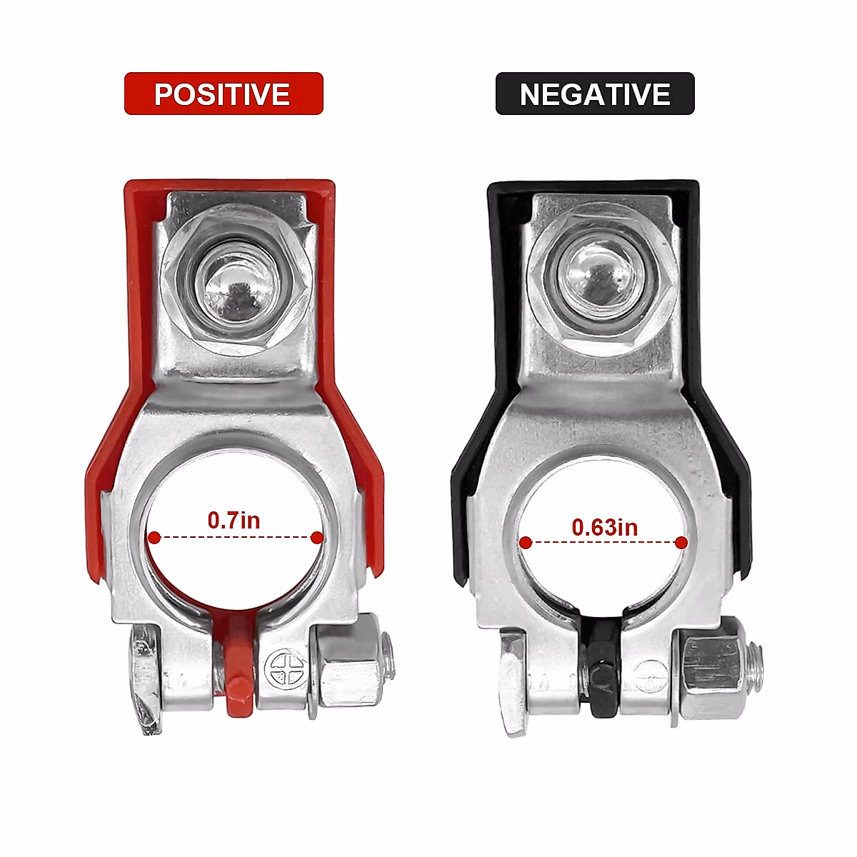 XINLIYA Battery Terminals for Nissan, Positive and Negative 1 pair, Top Post Batteries Connectors with Plastic Bottoms, Automotive Accessories Universal for Nissan 243407F000 243407F001(2PCS)
