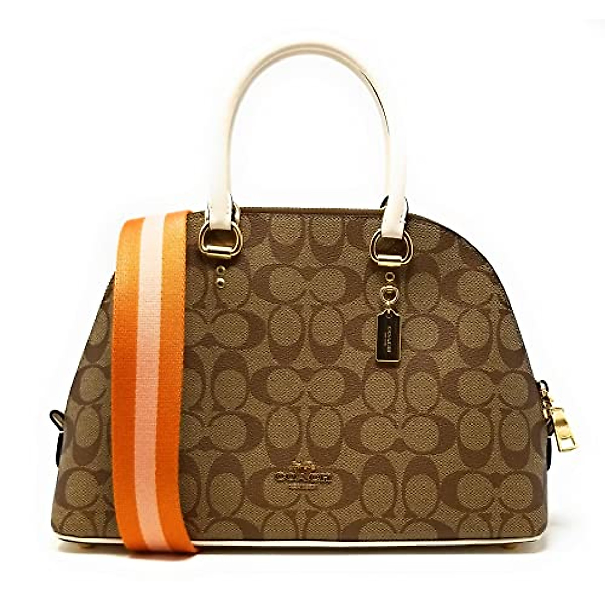 COACH Women's Katy Satchel in Signature Canvas (Khaki Multi)
