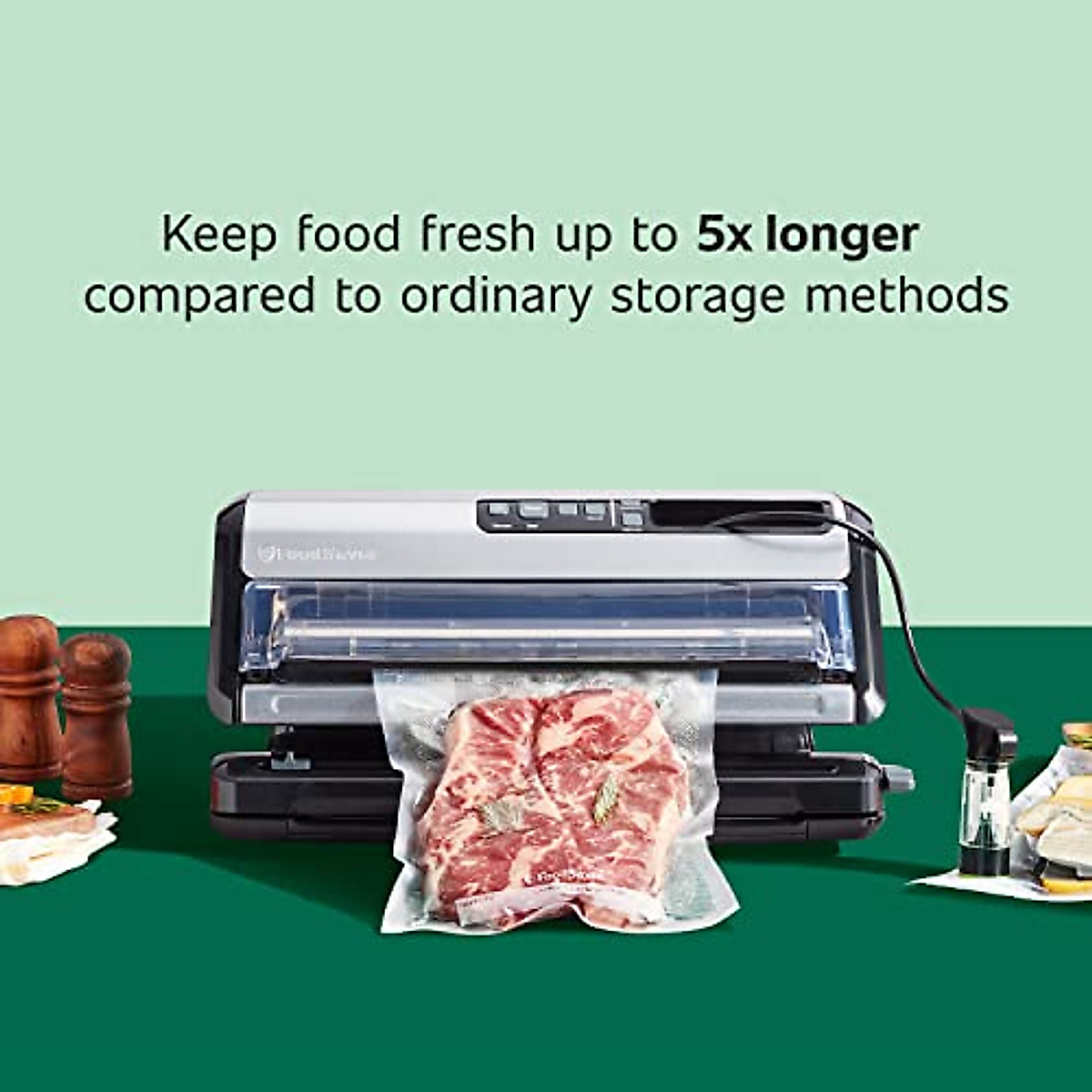 FoodSaver Vacuum Sealer Machine and Express Vacuum Seal Bag Maker with Sealer Bags and Roll and Hendheld Vacuum Sealer for Airtight Food Storage and Sous Vide, Black