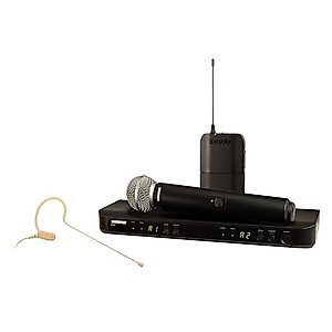 Shure BLX1288/MX153 Wireless Microphone System - 14-Hour Battery Life, 300 ft Range, UHF | Includes Handheld & Earset Mics, Dual Channel Receiver | J11 Band (BLX1288/MX153-J11)