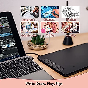 VEIKK VK640 Drawing Tablet 6 x4 inch OSU Tablet with Battery-Free Stylus for Android, Windows, Mac, Chrome, Linux OS, Support Tilt Function(8192 Level Pressure)