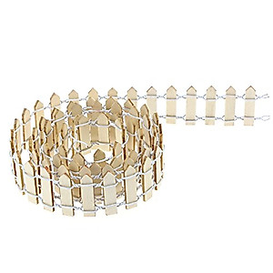 VORCOOL Small Wood Fence Miniature Fairy Garden Kit Micro-Landscape Accessories Dollhouse Decor Bonsai Terrarium Ornament（100cm x 3cm）