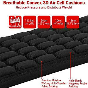 Amumu AIRAFT Bass & Guitar Strap 4" Ultra Wide - 0.7" Thick Breathable Convex 3D Air Cell Cushions - Neoprene Padding - Cotton Canvas Top - Adjustable Length 48"-63"(Long)