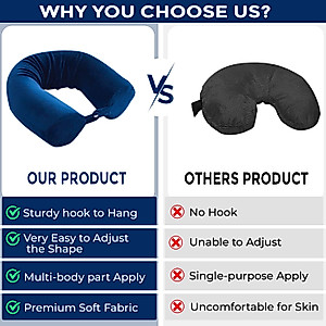 Twist Travel Pillow Set, Versatile Pillow for Travelling, Office Working, Flight Sleeping, Supporting Neck, Head, Lower Back and Shoulder, Memory Foam Pillow with Ear Plug and Eyes Mask