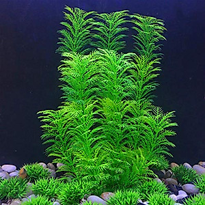 Hamiledyi Aquarium Plants Plastic Decor Fish Tank Green Decorations Plants Ornament Safe for All Fish,Extra Large 23-inch Tall, 2 Pack   