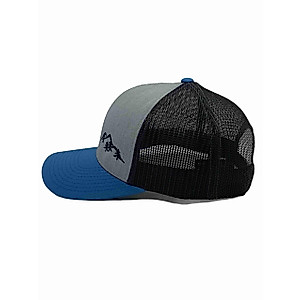 Apollo Cap Co. Trucker Cap - Embroidered Mountains & Trees Hat, Snapback Heather Grey