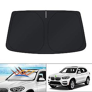 KUST Custom Fit Windshield Sun Shade for 2018-2023 BMW X3 Window Shade Sun Visor Protector Foldable Sunshade Blocks UV Rays Keep Your Car Cooler