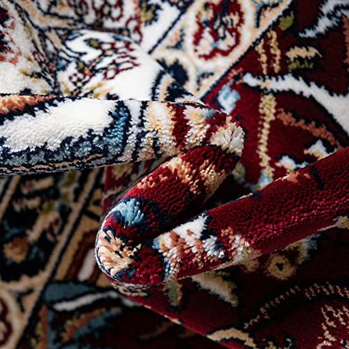 Unique Loom Narenj Collection Classic Traditional Hunting Scene Textured Design Area Rug, Rectangular 5' 0" x 8' 0", Burgundy/Tan