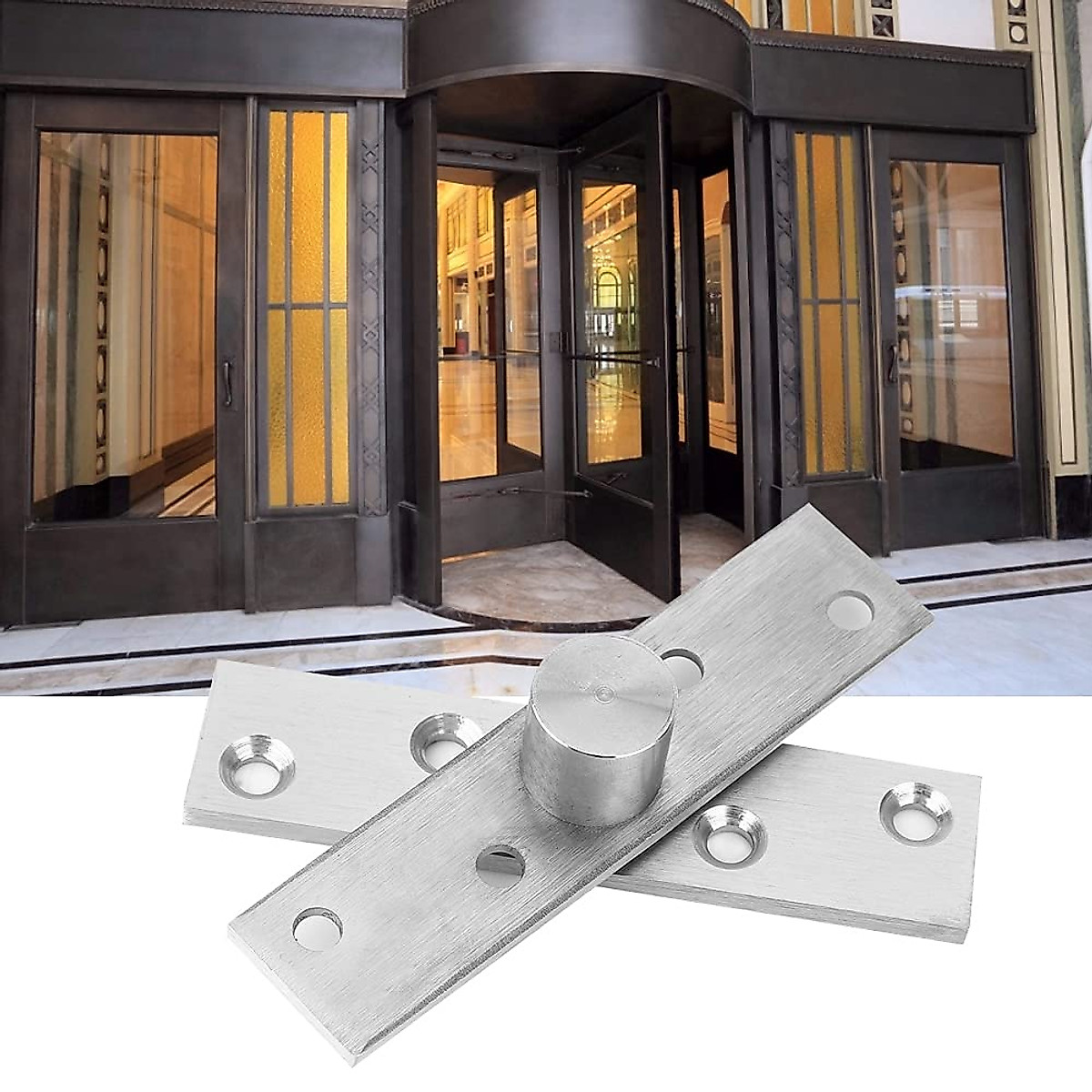 2PCS Rotatable Door Pivot Hinges 360 Degree Stainless Steel Concealing Hinges Door Pivot Hinges Up Down Shaft Hinges Set for Windows Fence Sheds Kitchen Gate(2pcs)