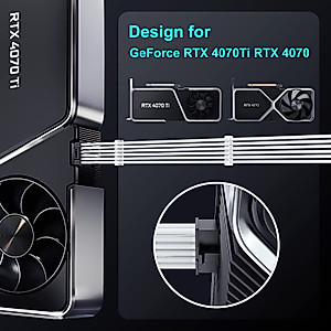 Bangfun 16Pin RTX 4070Ti GPU Power Adapter Cable, PCI-e 5.0 16Pin(12+4) to 2x8Pin Male to Female 12VHPWR Extension Cable Design for Geforce RTX 4070 Super 4070Ti 5070 5080-13 Inch White