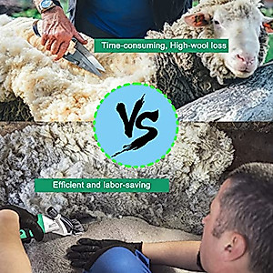 Yaheeda 550W 110V Electric Sheep Shears Professional 6-Speed Clippers with 3 Sets of Blade for Farm Livestock, Goats, Alpaca, Lamas, Horse, Cattle, Large Dog