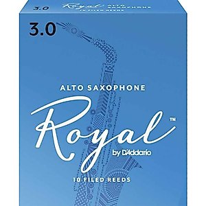 D'Addario Royal Alto Saxophone Reeds, Strength 3, Pack of 10