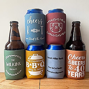 Personalized Can Coolers Set of 50 with Your Text Logo or Image Wedding Favors Bachelor Party Favors Birthday Party Favors