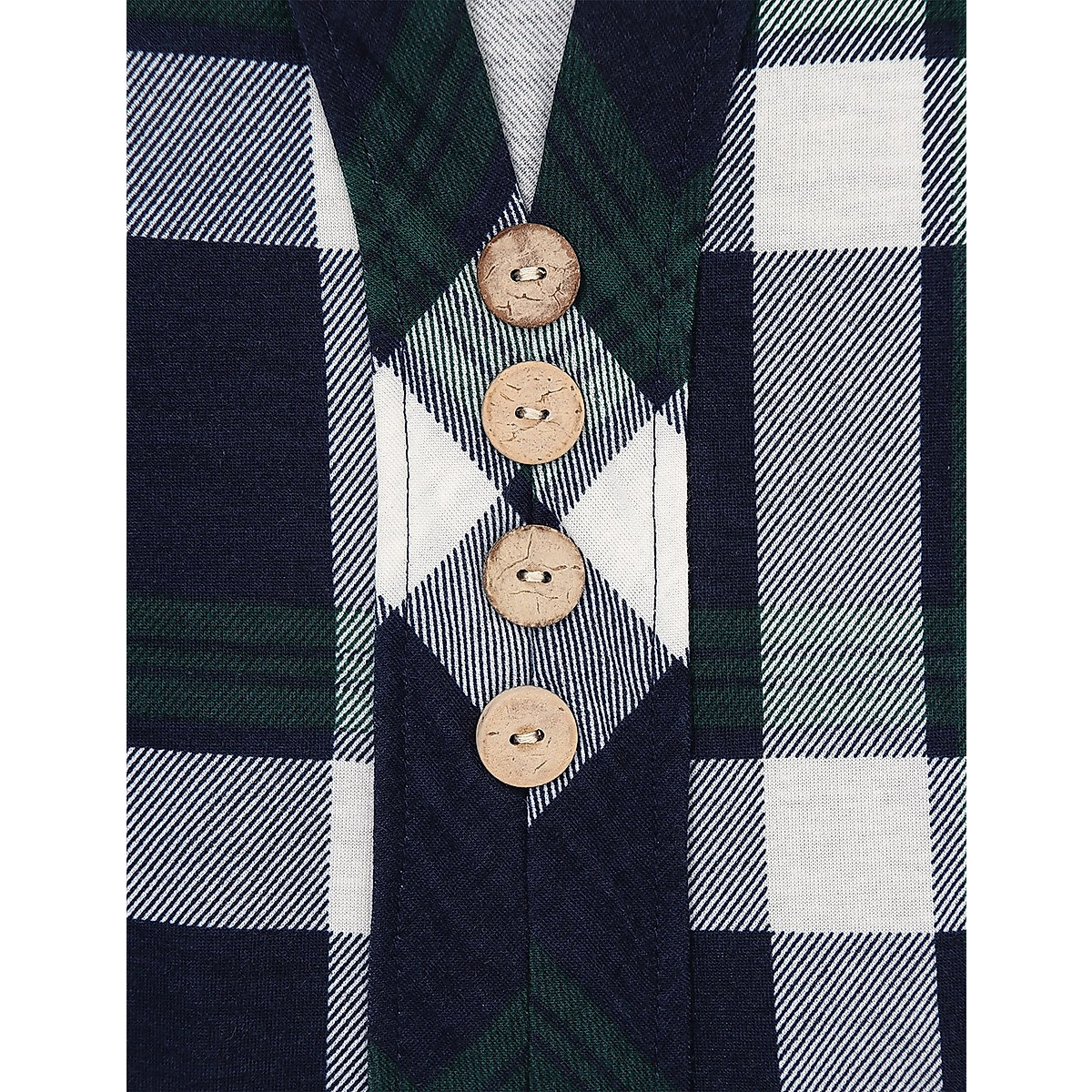 MOQIVGI Plaid Tops for Women Long Sleeve Button 3/4 Blouse Split V Neck Classic Tartan Patterned Sweatshirt Tunic Henley Boutique Shirts Blue Green Large