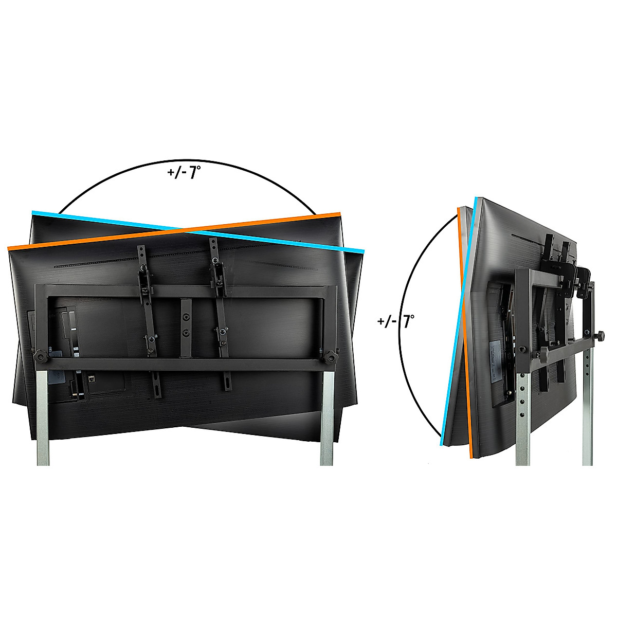 SimFab Single TV Floor Stand for Racing and Flight Simulators Model HD | TV Set Mount Bracket Style 40, 42, 47, 49, 55, 65 TVs (Single TV Stand, Heavy Duty Mount Bracket)