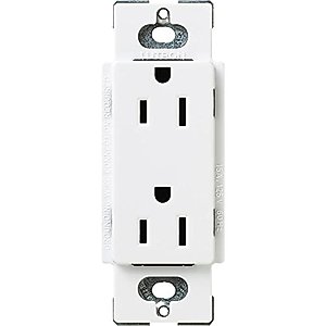 Lutron Claro 15 Amp Duplex Outlet, SCR-15-SW, Snow