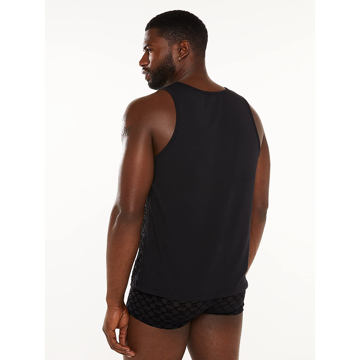 Savage X Fenty, Men's, Savage X Mesh & Jersey Tank, Caviar, S