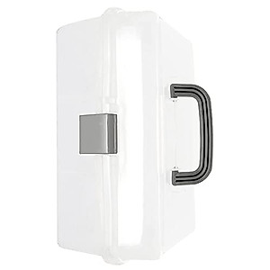 Auniwaig Portable Handled Organizer Box Plastic Sewing Box 33cm Multipurpose Art Tool Container Case Transparent Storage Box with Removable Tray for Art Craft Cosmetic (33x20x15cm)1Pcs