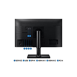 SAMSUNG FT45 Series 24-Inch FHD 1080p Computer Monitor, 75Hz, IPS Panel, HDMI, DisplayPort, USB Hub, Built-in Speakers, Height Adjustable Stand, 3 Yr WRNTY (LF24T450FZNXGO),Black
