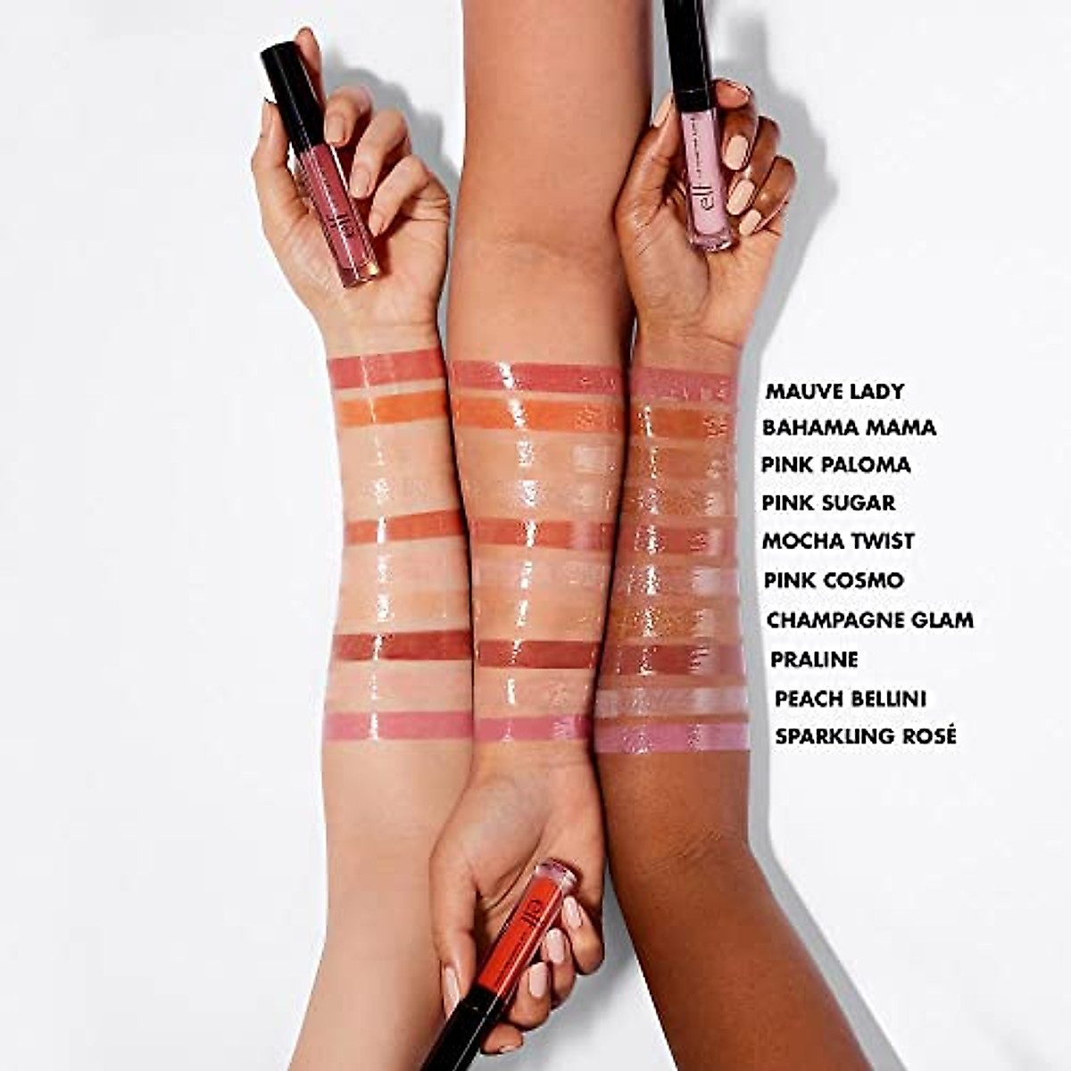 e.l.f. Lip Plumping Gloss, High-Shine Liquid Lip Color, Creates Fuller Lips & Plumper Pout, Moisturizing Formula, Bahama Mama, 0.09 Fl Oz