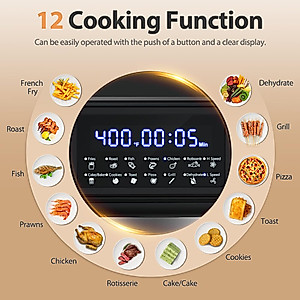 LifePlus Convection Toaster Oven Combo, 32Qt Large Oven Countertop 12-In-1, Stainless Steel with Toast Bake and Broil, 6 Slice Toast, 12'' Pizza, 1700 Watts