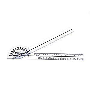 Goniometer Transparent Orthopedic Angle Ruler Plastic Goniometer 360 Degree for Body Measuring Tape Goniometer Protractor Ruler (Economy Gonio 6 Inch)
