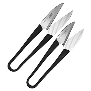 ALLEX Japanese Mini Sewing Embroidery Scissors 4 Inch, Spring Thread Cutting Snips Black, Made in JAPAN, Medium