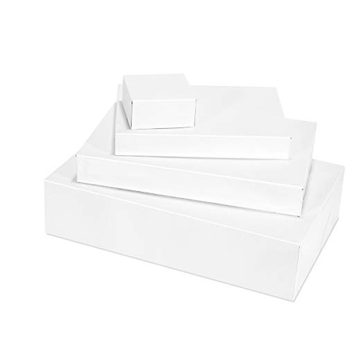 MOMONI Premium 13 Piece White Gift Boxes with Lids of Assorted Sizes with 4 inch Deep Robe Wrapping Boxes Set for Wrapping Christmas Gifts, Birthday, Holiday