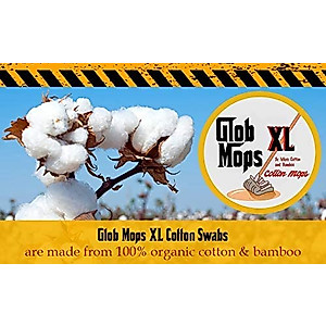 Glob Mops XL Cotton Swabs 2.0 – Extra Absorbent Bamboo Cotton Swabs – Cotton Swabs Made With Durable Sticks & Tips Designed For Cleaning Hard To Reach Spots (2-Pack, 600 Total Cotton Buds)