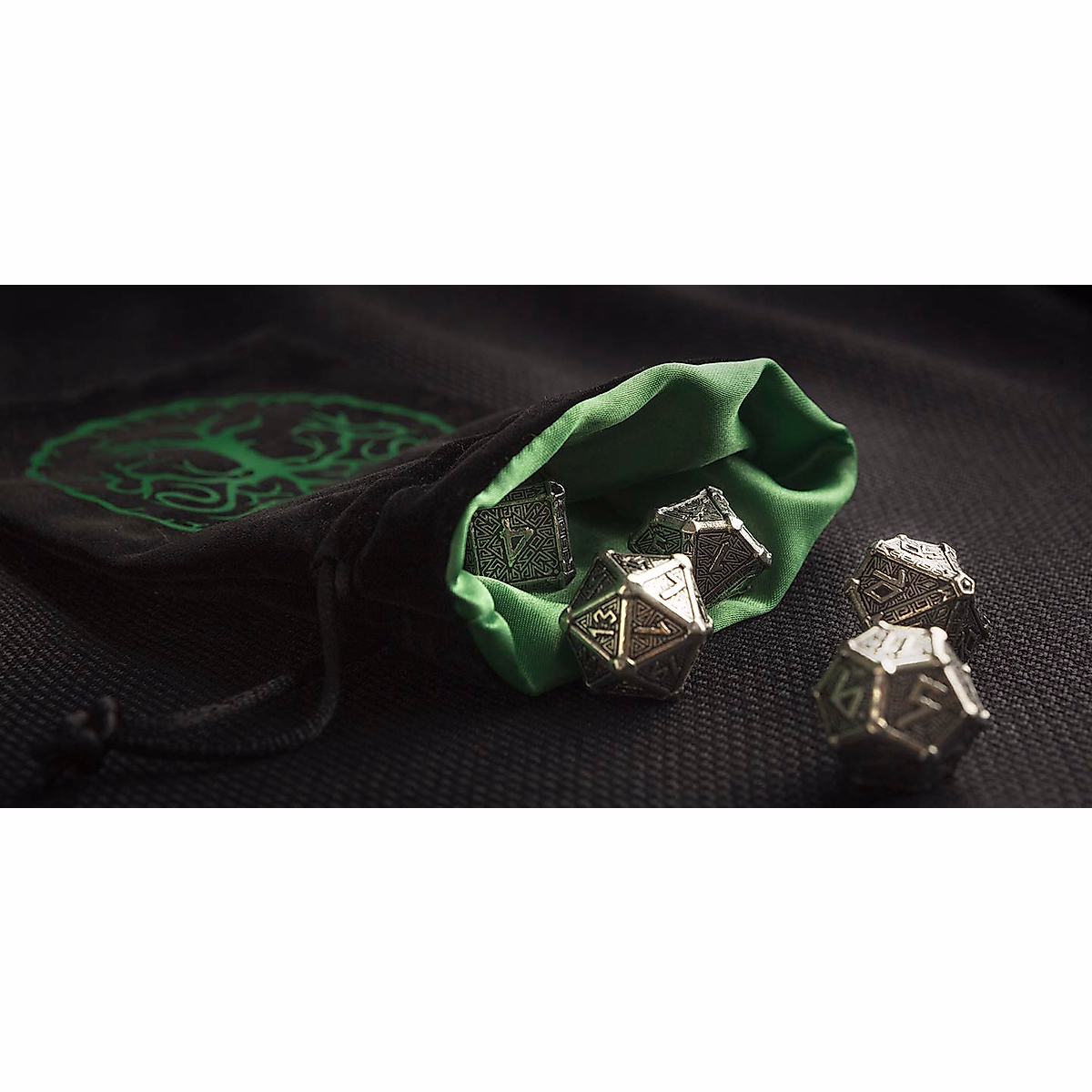 Q Workshop Metal Mythical 7 Polyhedral Ornamented Dice Set
