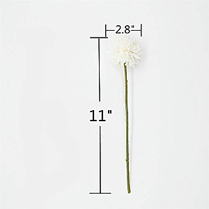 SHINE-CO LIGHTING Artificial Chrysanthemum Ball Flowers Hydrangea Arrangement Bouquet 10pcs Present for Friends Decor for Home Office Coffee House Parties and Wedding (Milk White)