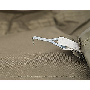 10x10 Canopy Replacement Top - Double Tier Patio Gazebo Canopy Cover - Waterproof 250g Canvas Gazebo - Beige