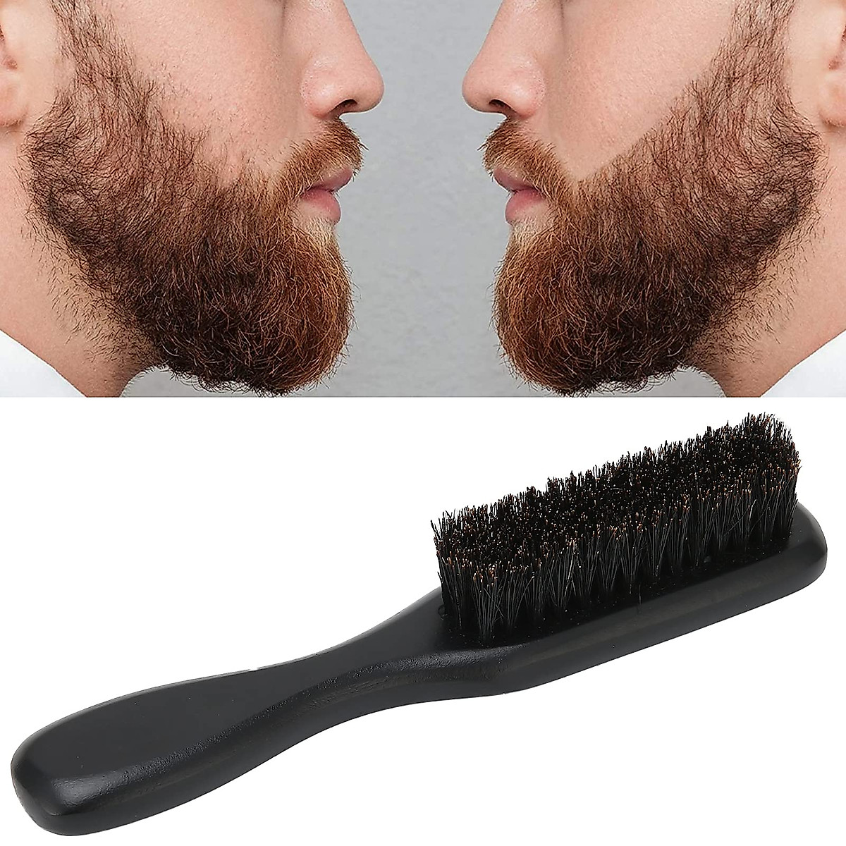 Beard Brush for Men, Mustache Brush, Mustache Comb, Beard Grooming Brush Beard Brush Hair Combs with Wooden Handle for Beards Moustaches Works with Beard Oil and Balm to Soften