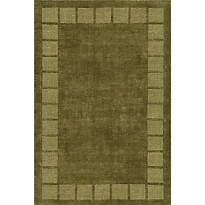 Rugs USA x Arvin Olano Petra High-Low Wool-Blend Area Rug, 6x9, Verdant Green