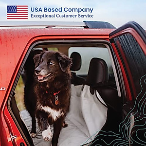 4Knines Dog Seat Cover with Hammock for Cars and SUVs - Heavy Duty, Non Slip, Waterproof (Regular, Black)