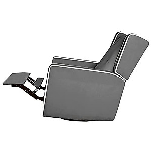 Microfiber Swivel Gliding Recliner Rocker, Nursery Glider Recliner Chair for Living Room (Grey)