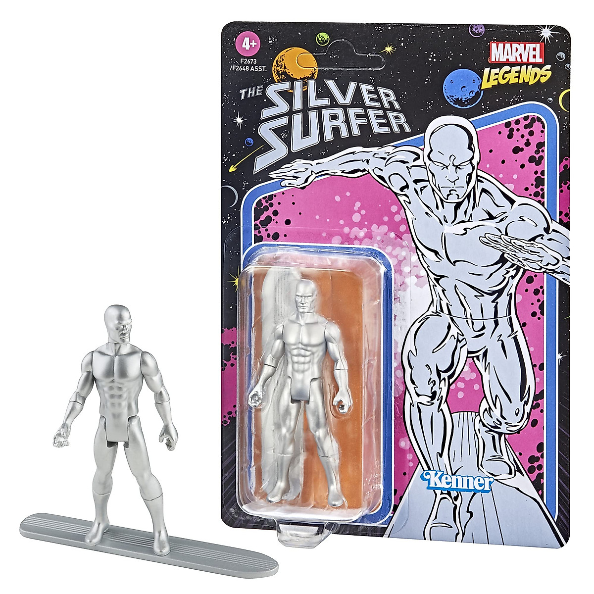 Marvel Hasbro Legends Series 3.75-inch Retro 375 Collection Silver Surfer Action Figure Toy