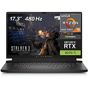 Dell 2023 Alienware m17 R5 17.3" FHD 480Hz Gaming Laptop Computer, Octa-Core AMD Ryzen 9 6900HX (Beat i9-12900H), 64GB DDR5 RAM, 2TB PCIe SSD, GeForce RTX 3070 Ti 8GB, WiFi 6, RGB KB, Windows 11 Pro
