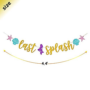 Last Splash Gold Glitter Banner for Mermaid Bachelorette Party Bridal Shower Decorations