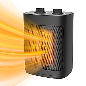 Small Space Heater, 1500W Portable Heaters for Indoor Use with Thermostat, PTC Ceramic Desk Heater for Office, Fan Only Electric Heater for Room Home Bedroom