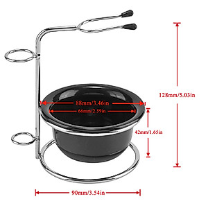 Faleto Stainless Steel Shaving Brush Stand Holder and Soap Bowl Mug Set for Safety Razor Brush