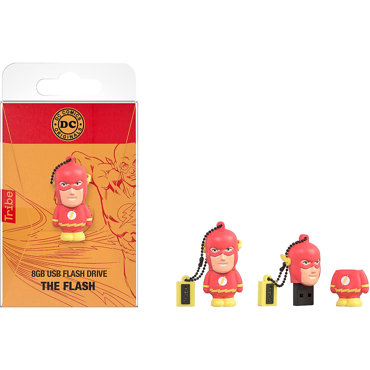 Tribe DC Comics Warner Bros. Pendrive Figure 8 GB Funny USB Flash Drive 2.0, Keyholder Key Ring, Flash (FD031406),Red