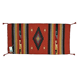 Onyx Arrow Southwest Area Rug, 20 x 40 Inches, Center Diamond, Rust/Dark Green/Multi