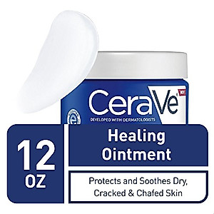 CeraVe Healing Ointment | Moisturizing Petrolatum Skin Protectant for Dry Skin with Hyaluronic Acid and Ceramides | Lanolin Free & Fragrance Free | 12 Ounce