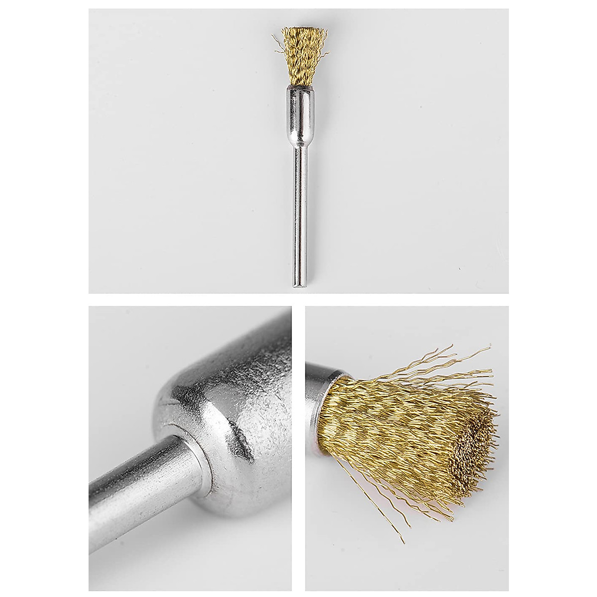 SUJAYU Wire Brush for Drill, 30 Pcs Brass Wire Wheel for Drill, Dremel Wire Brush Dremel Bits Dremel Accessories, Buffing Wheel Drill Wire Brush Drill Sanding Attachment