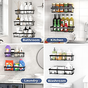 Liuoud Shower Caddy 3 Pack, Shower Organizer Shelves Rack storage For Inside Shower Black Self Adhesive Rustproof stainless steel shower Shample holder For Bathroom Wall organizing