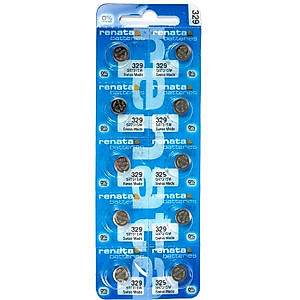 Renata 329 SR731SW Batteries - 1.55V Silver Oxide 329 Watch Battery (10 Count)