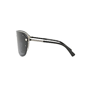 Versace Women's Shield Sunglasses, Silver/Grey, One Size