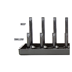 OEMTOOLS 22209 Metric 3/8 Inch Drive Socket Tray, Tool Organizers, Socket Set Organizer, Socket Holder Tray, Socket Rail